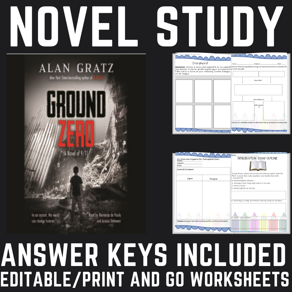 Ground Zero Alan Gratz Novel Study - Teacher For Inclusion