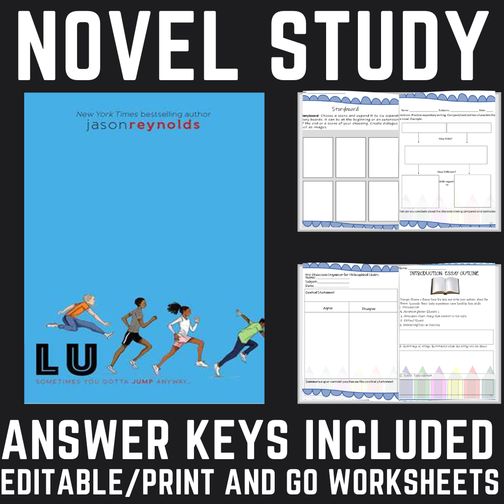 Lu Jason Reynolds Novel Study - Teacher For Inclusion